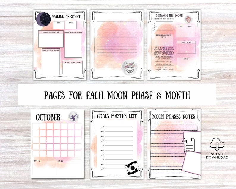 Moon Phase Planner the Ultimate Moon Journal Manifesting - Etsy