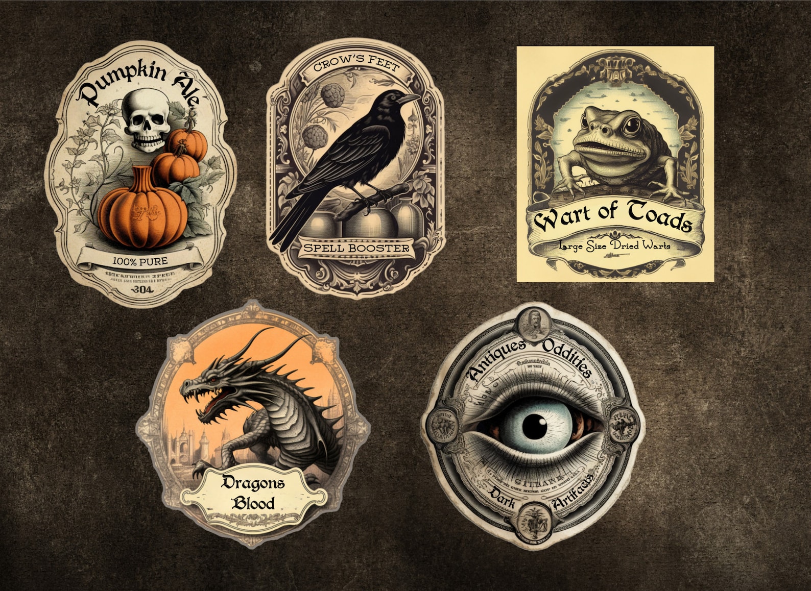 Vintage Apothecary Labels, Potion Bottle Labels, Halloween Label ...
