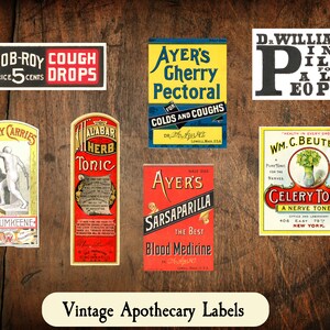 Vintage Apothecary Labels, Vintage Medicine Bottle Labels, Antique ...