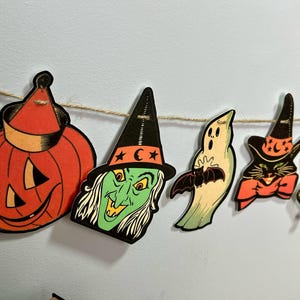Retro Halloween Banner Vintage Halloween Garland Kitsch Halloween ...