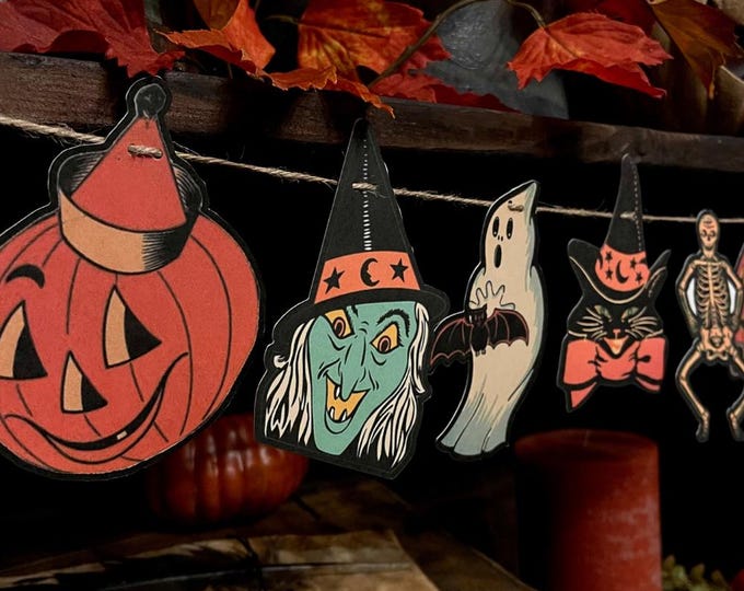 Halloween Garland With Lights and Remote Halloween Mantel Garland ...