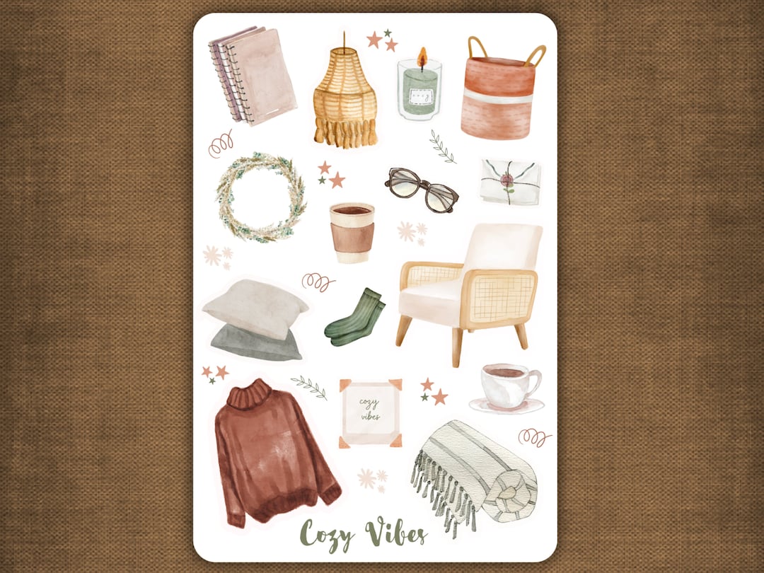 Sticker Sheet Cozy Vibes Hygge Stickers Planner Stickers, Bullet ...