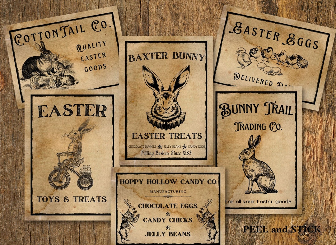 Primitive Easter Labels, Country Store Easter, Primitive Easter Tags ...