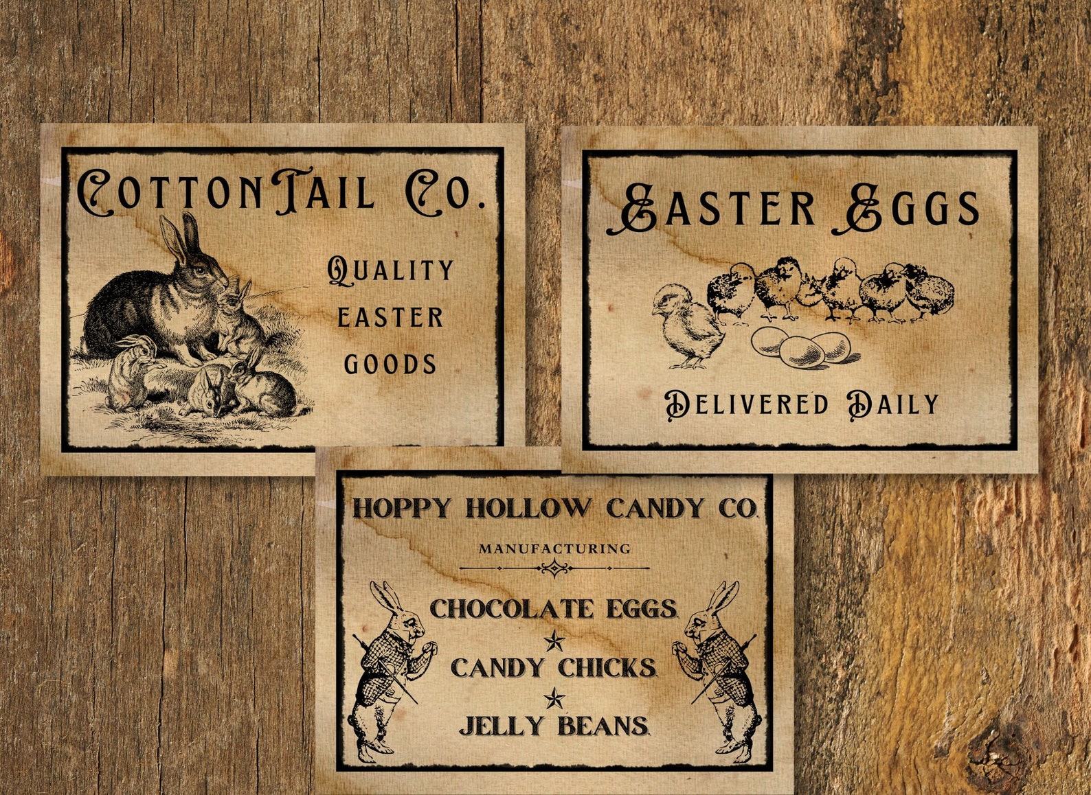 Primitive Easter Labels, Country Store Easter, Primitive Easter Tags ...