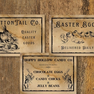 Primitive Easter Labels, Country Store Easter, Primitive Easter Tags ...
