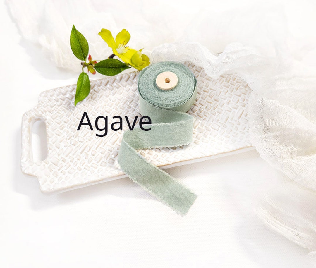 AGAVE 5 Yards Muslin Ribbon Frayed Edges Hand Dyed Ribbon. 100% Cotton ...