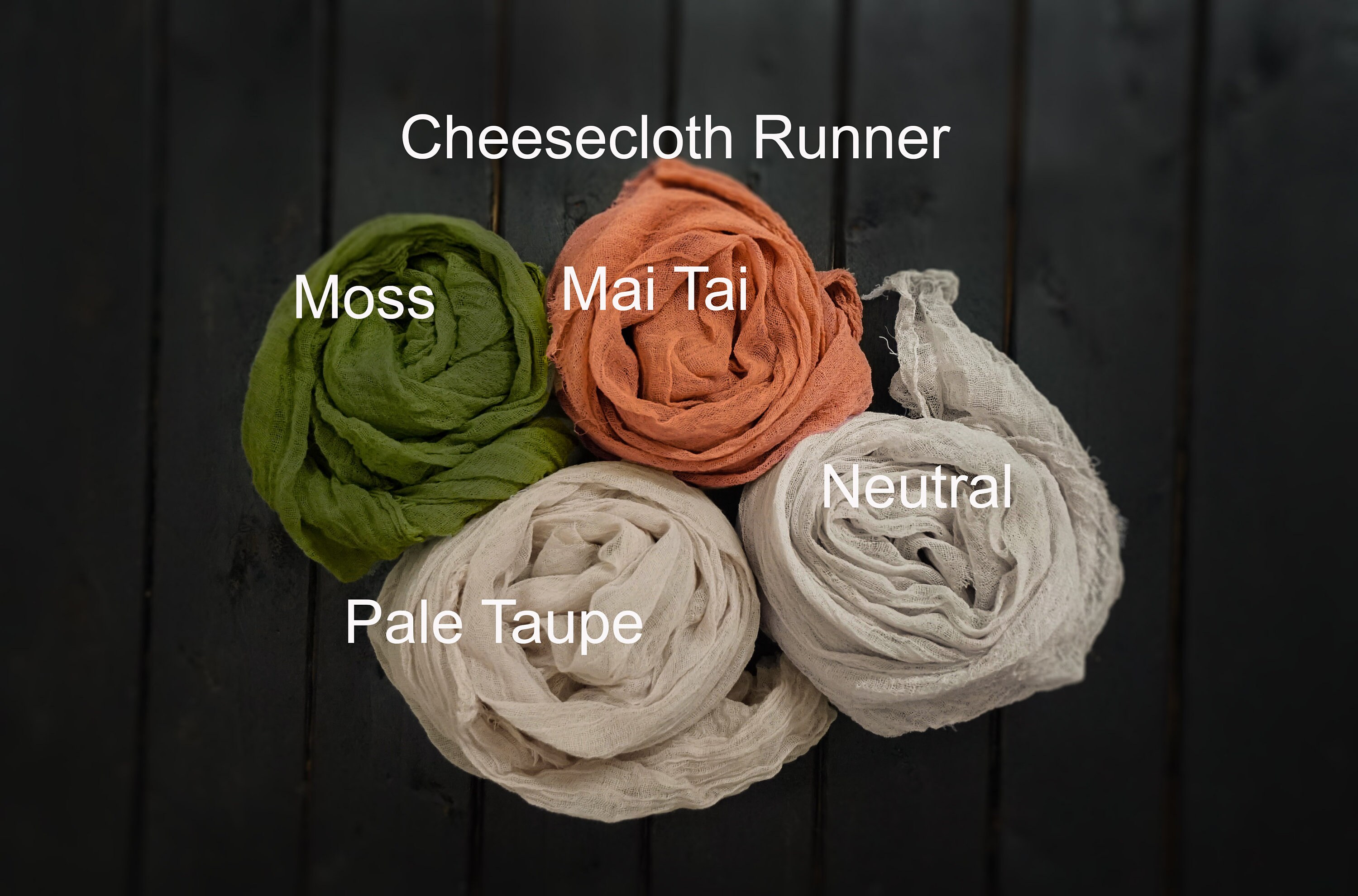 Rustic Hand Dyed Cheesecloth Table Runner Quality Runners & Napkins ...