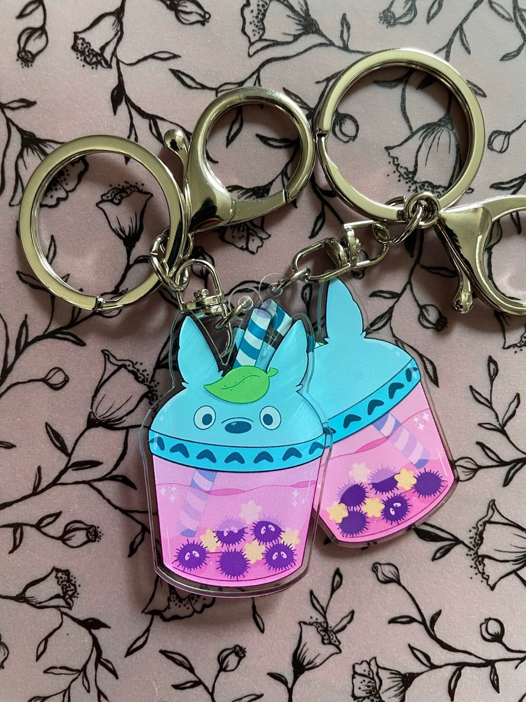 Totoro Soot Sprite Boba Acrylic Charm - Etsy