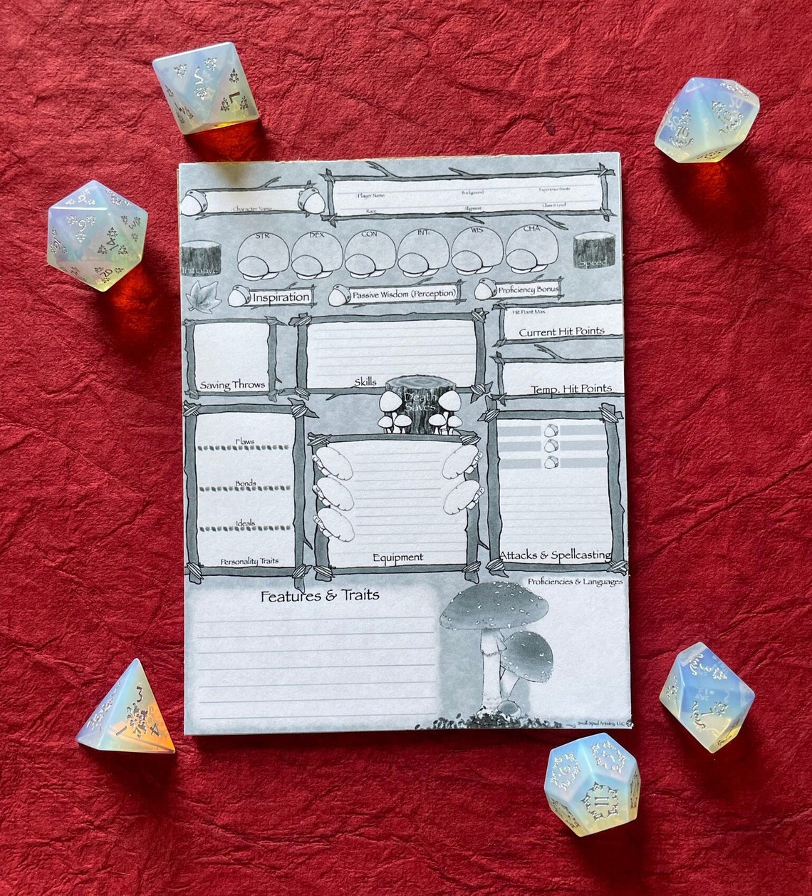 Cottagecore TTRPG Character Sheet Notepad - Etsy