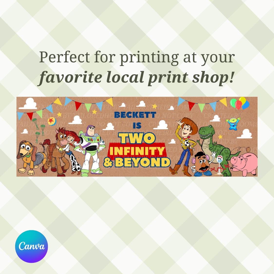 Toy Story Two Infinity Birthday Banner Template | Editable Party Design ...