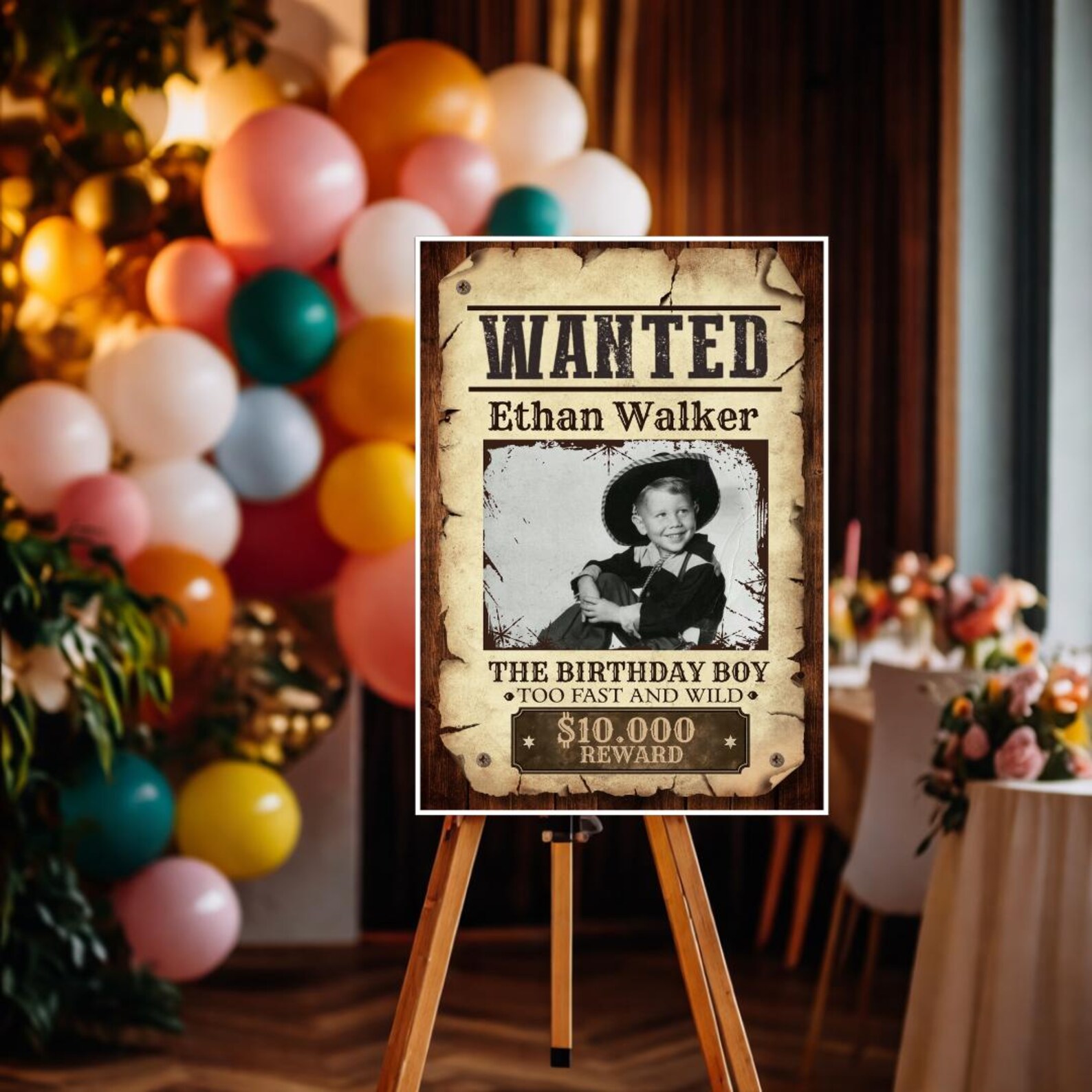 Wild West Birthday Wanted Poster Sign: Editable Canva Template - Etsy