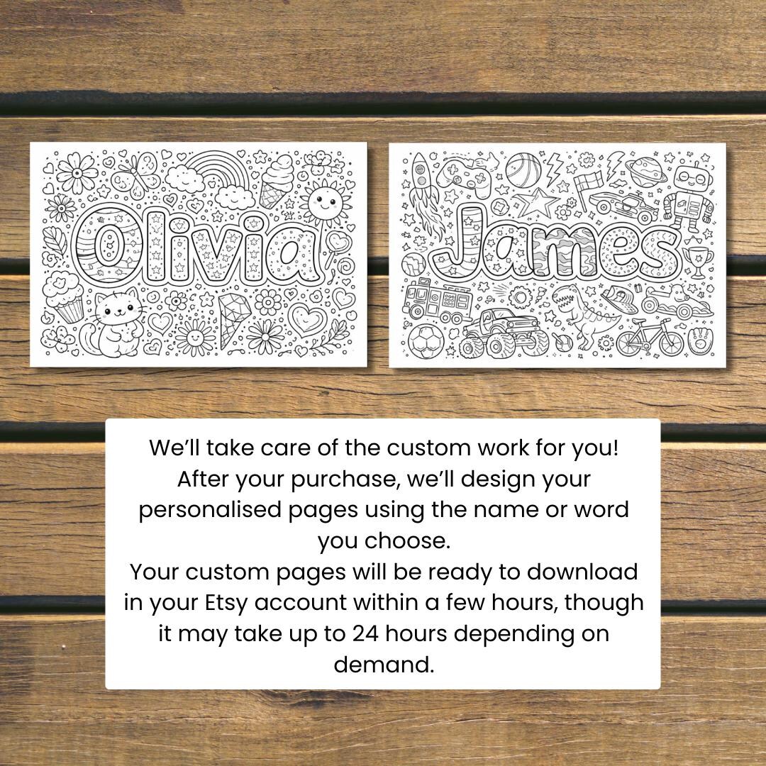 Personalized Name Coloring Page • Kids Activity, Custom Art (digital ...