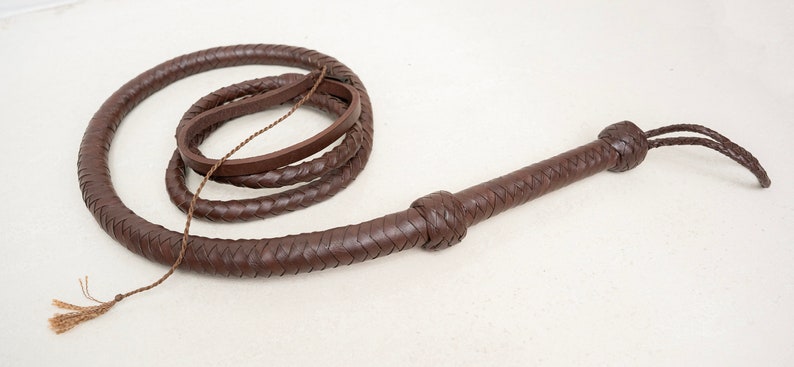 Genuine Cow Leather Bullwhip 4 Feet Long Handmade Black Stock Whips in ...
