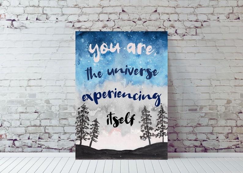 You Are the Universe Inspirational Quote Printed Wall Art Winter Theme ...