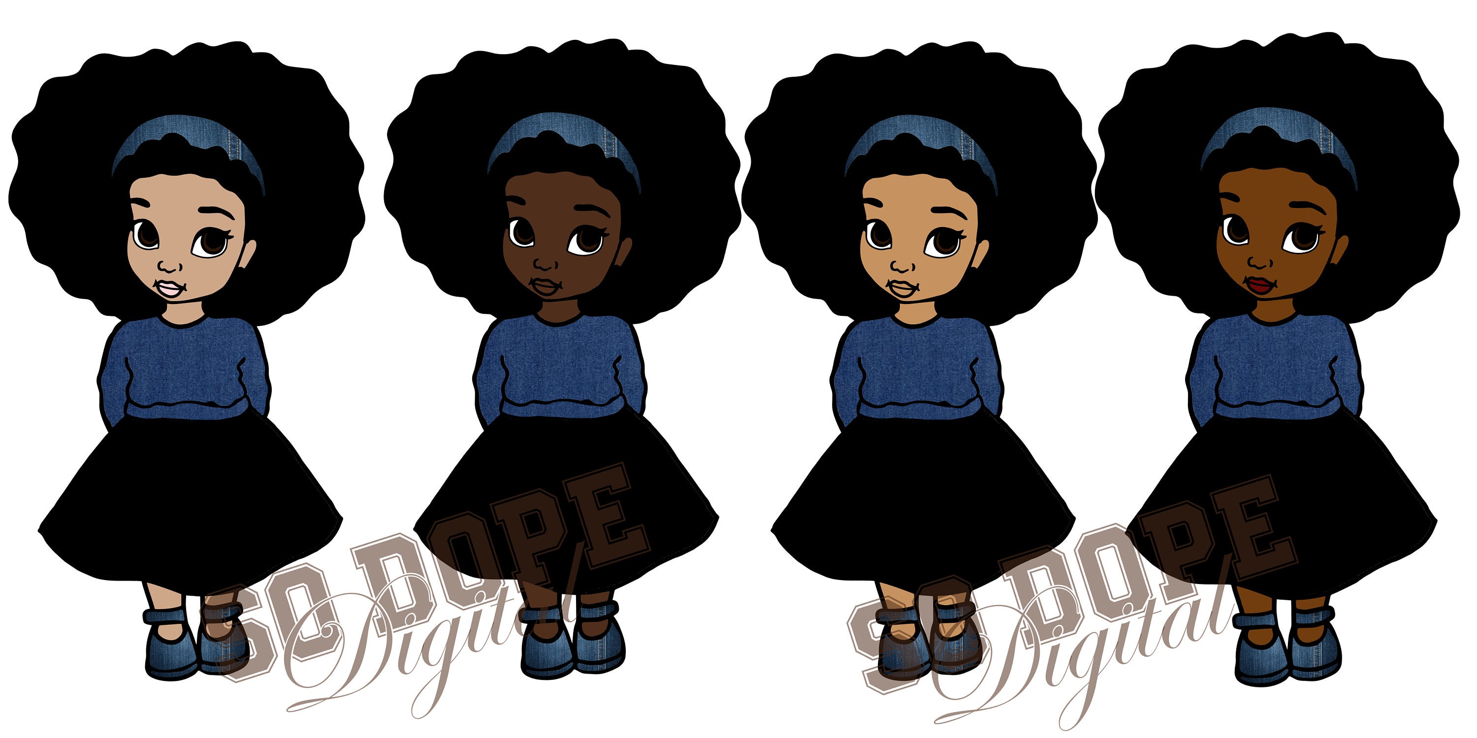Brown Skin Girl Digital File. PNG SVG JPG - Etsy