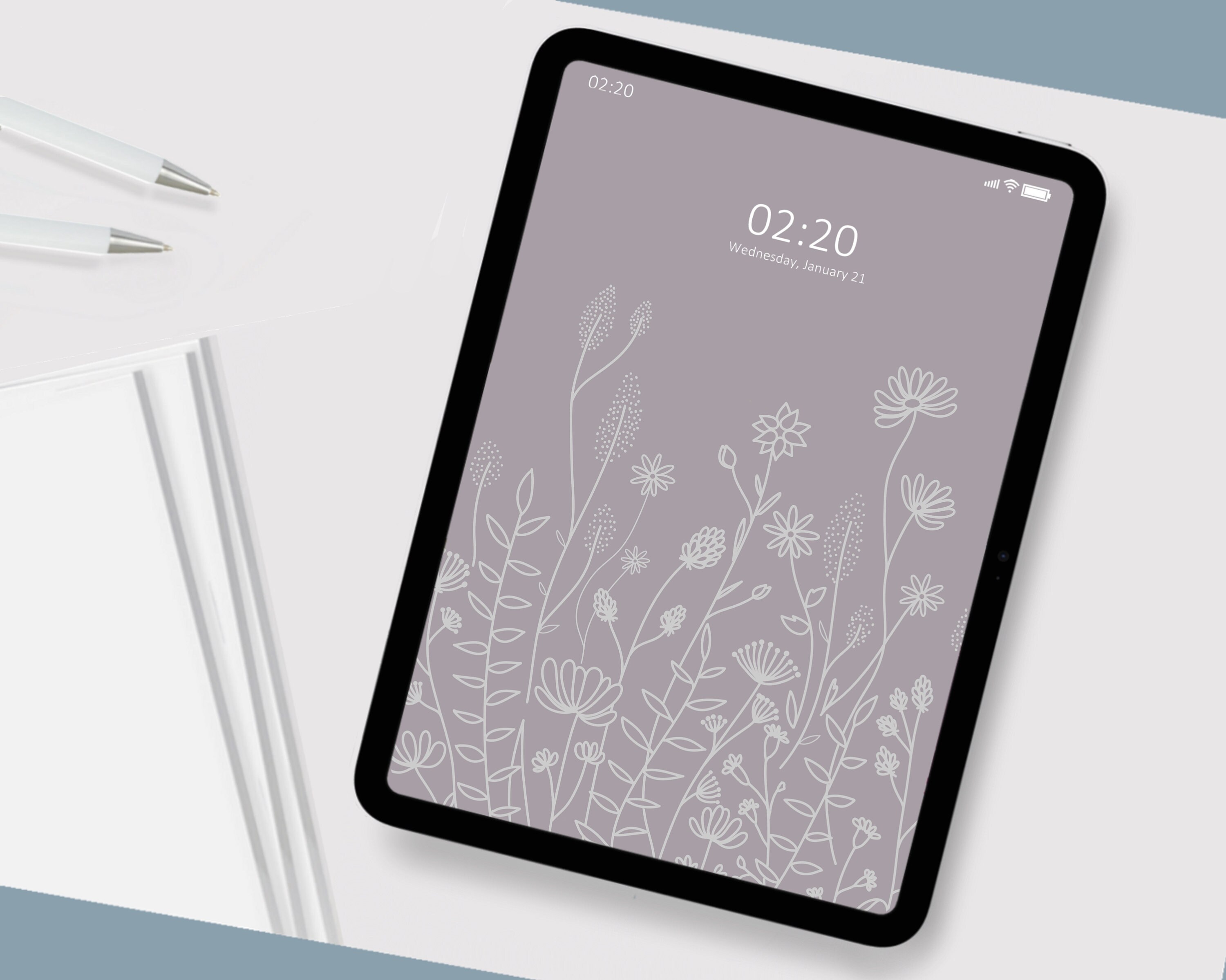Set of 3 Floral iPad Wallpaper, Flower Wallpaper for Ipad, Tablet ...
