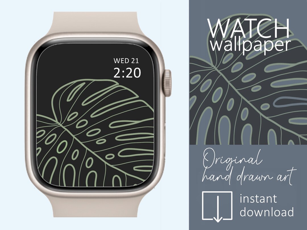 Monstera Apple Watch Wallpaper, Monstera Smartwatch Wallpaper, Plant ...