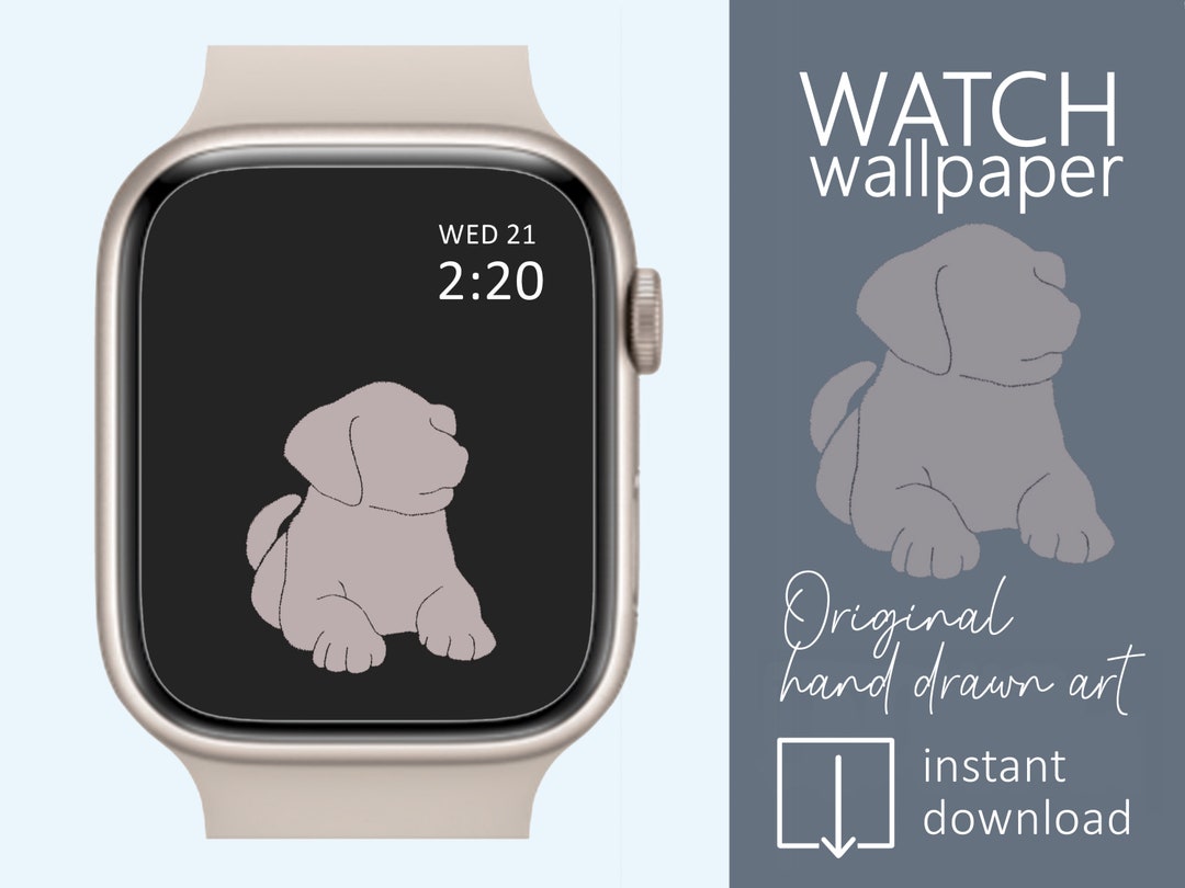 Puppy Apple Watch Wallpaper, Puppy Smartwatch Wallpaper, Minimalist ...