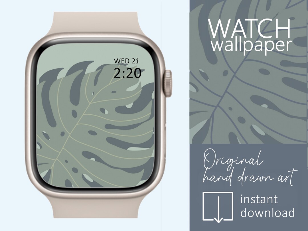 Monstera Apple Watch Wallpaper, Monstera Smartwatch Wallpaper, Plant ...