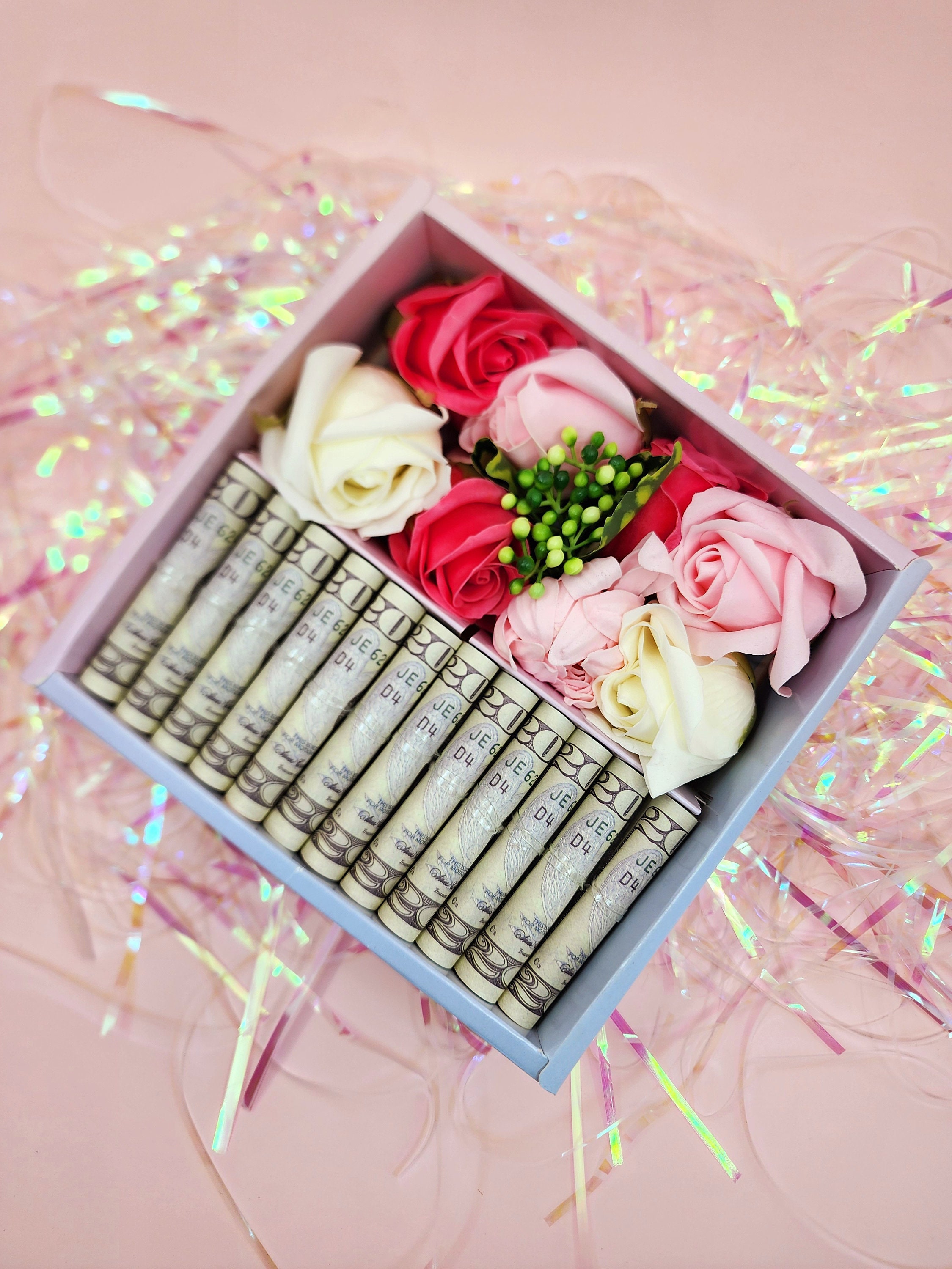 Soap Flower Cash Money Gift Box for Women Girls Gift - Etsy