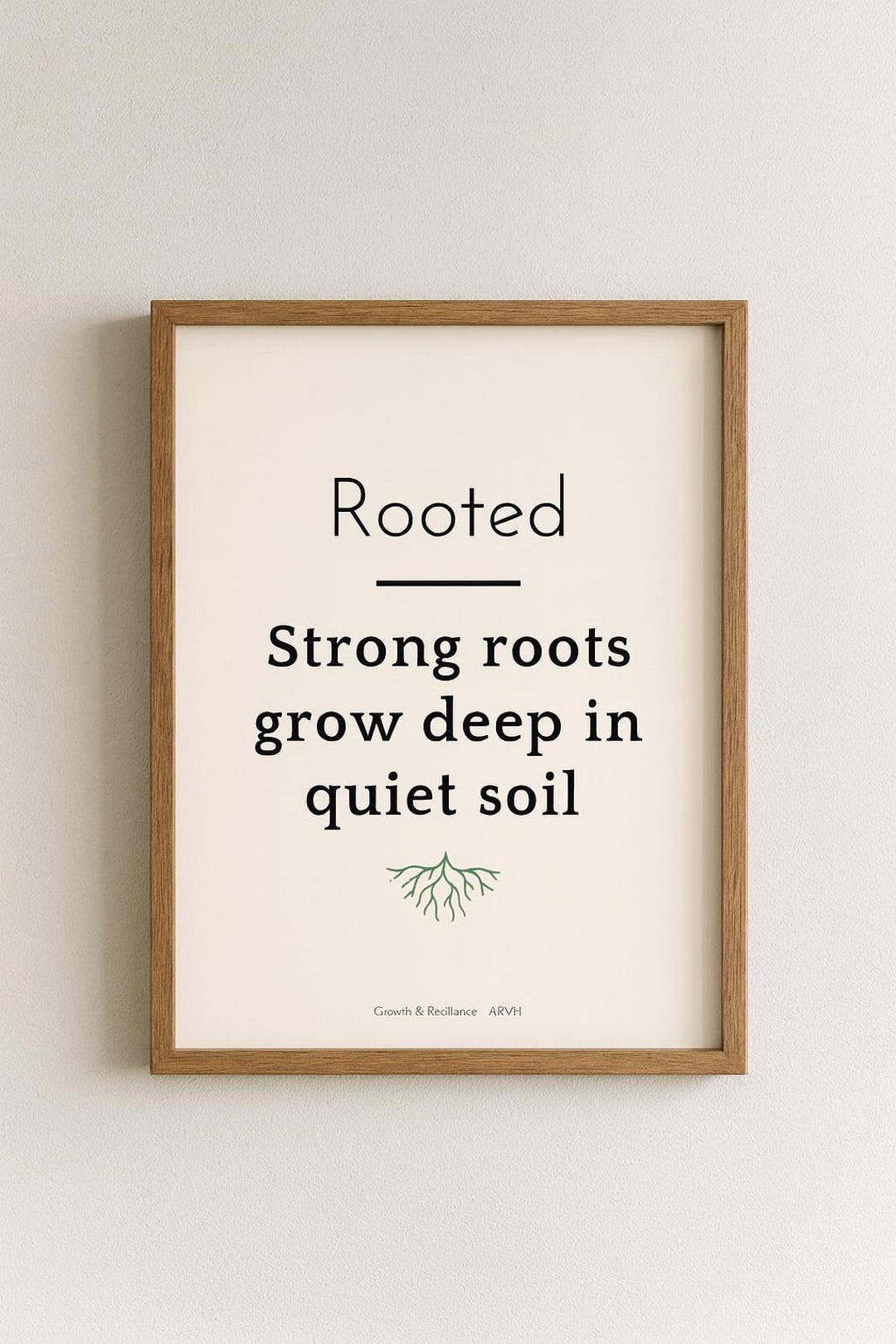 Rooted Quote Print - Minimalist Green Line Art, Growth-themed Therapy ...