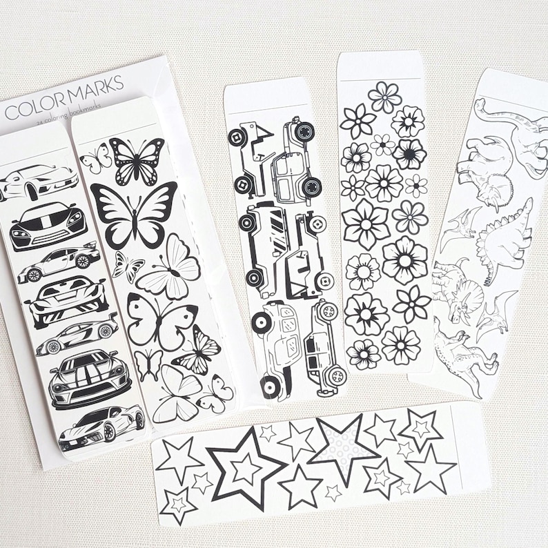 Classroom Reading Rewards | Coloring Bookmarks for Kids - Qty 24 - Cars ...