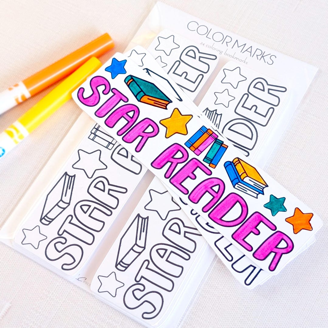 Classroom Reading Rewards | Coloring Bookmarks for Kids | Star Reader ...