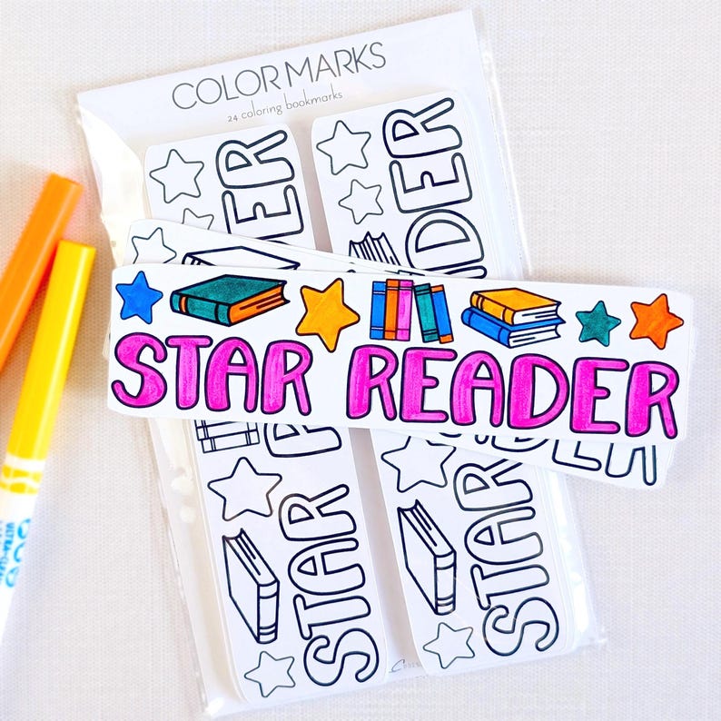 Classroom Reading Rewards | Coloring Bookmarks for Kids | Star Reader ...
