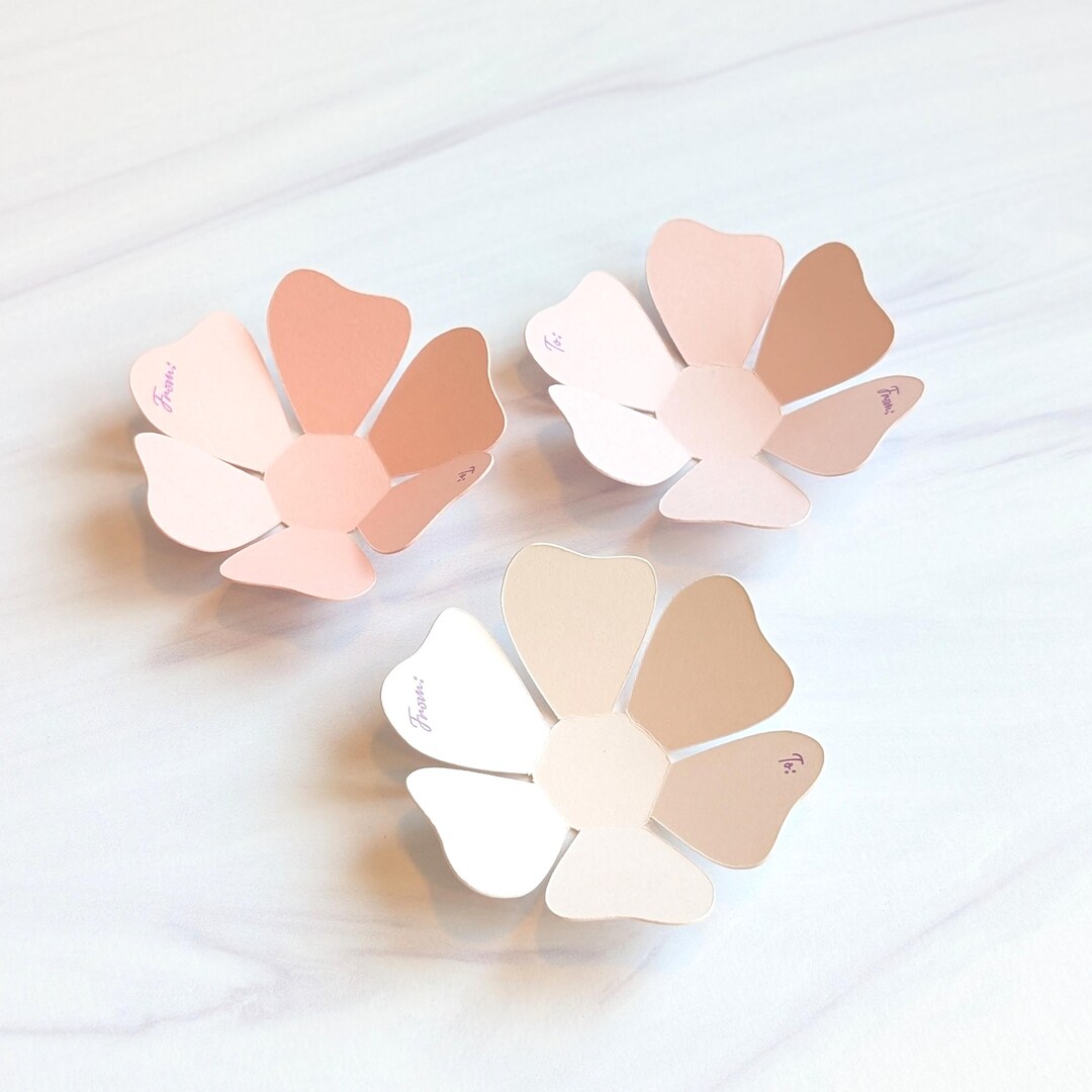 3D Flower Gift Tags - Stick-on Flower Gift Tags - Set of 12 FLUTTER ...