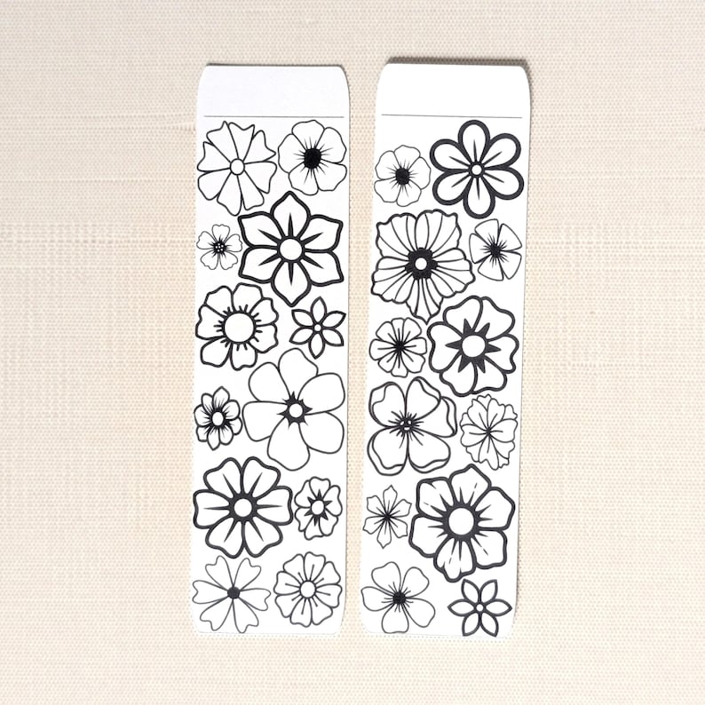 Flower Classroom Coloring Bookmarks for Kids - Set of 24 Flower ...