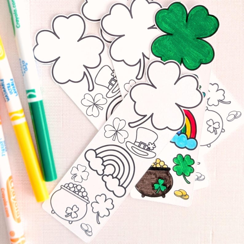 St Patrick’s Day Classroom Activity Coloring Bookmarks for Kids ...