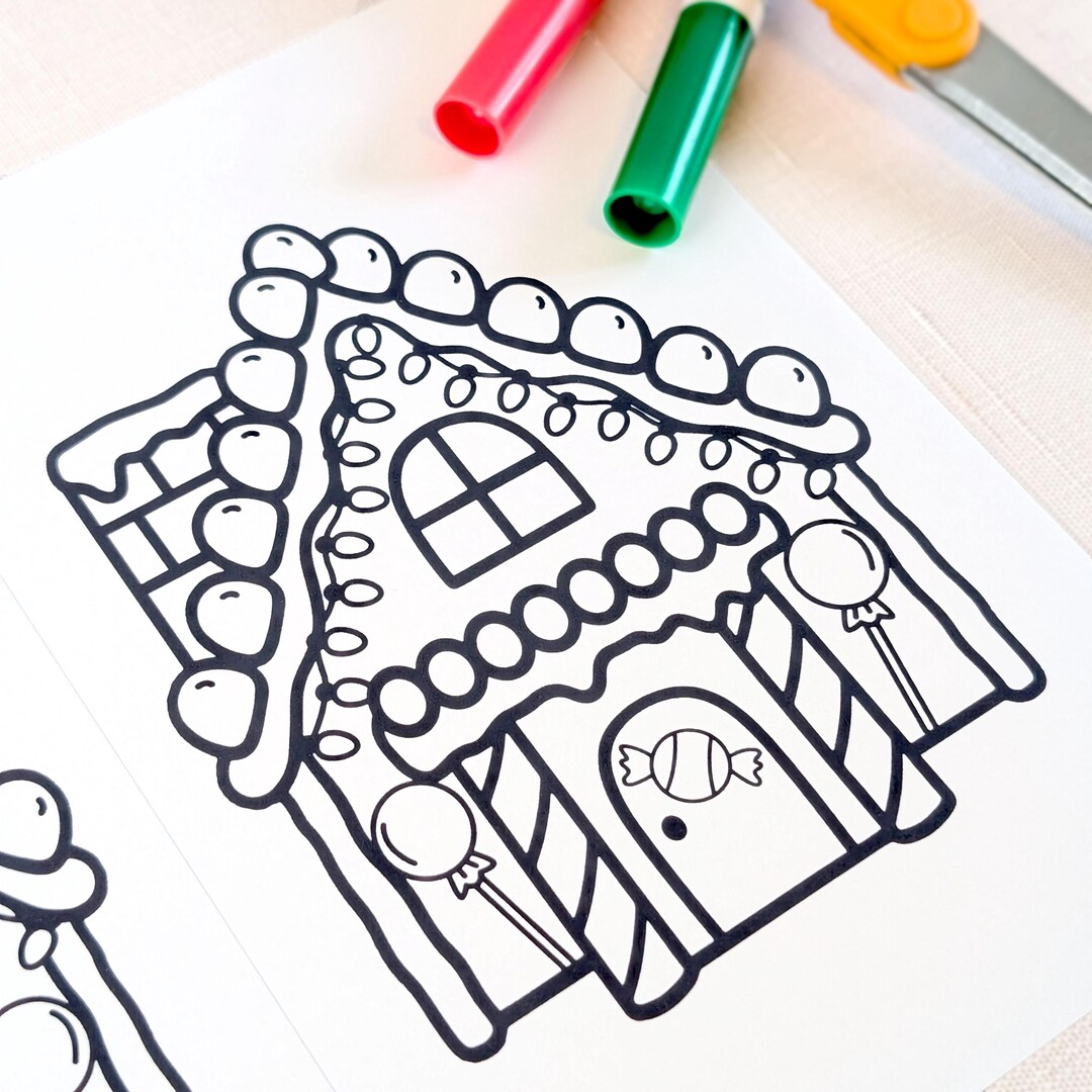 Gingerbread House Coloring Download - Printable Coloring Gingerbread ...