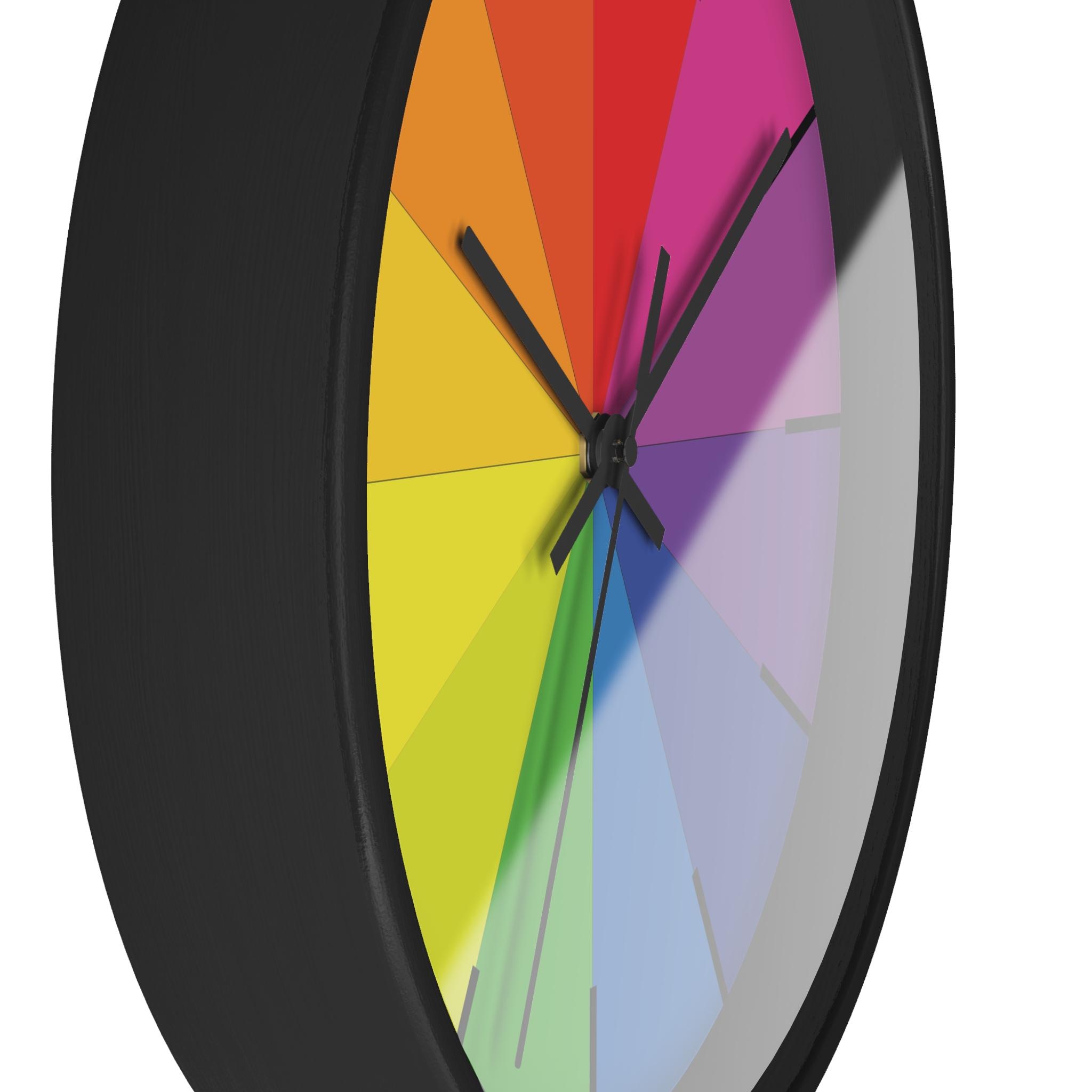 Color Wheel Wall Clock Bright Colors Clock Primary Colors Kids Bedroom ...