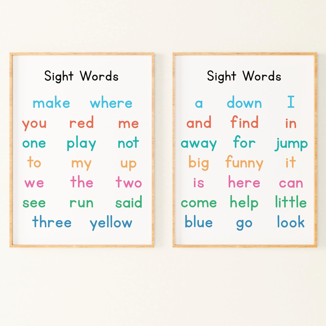 Pre-primer Sight Words Poster Printable | Preschool Kindergarten Sight ...
