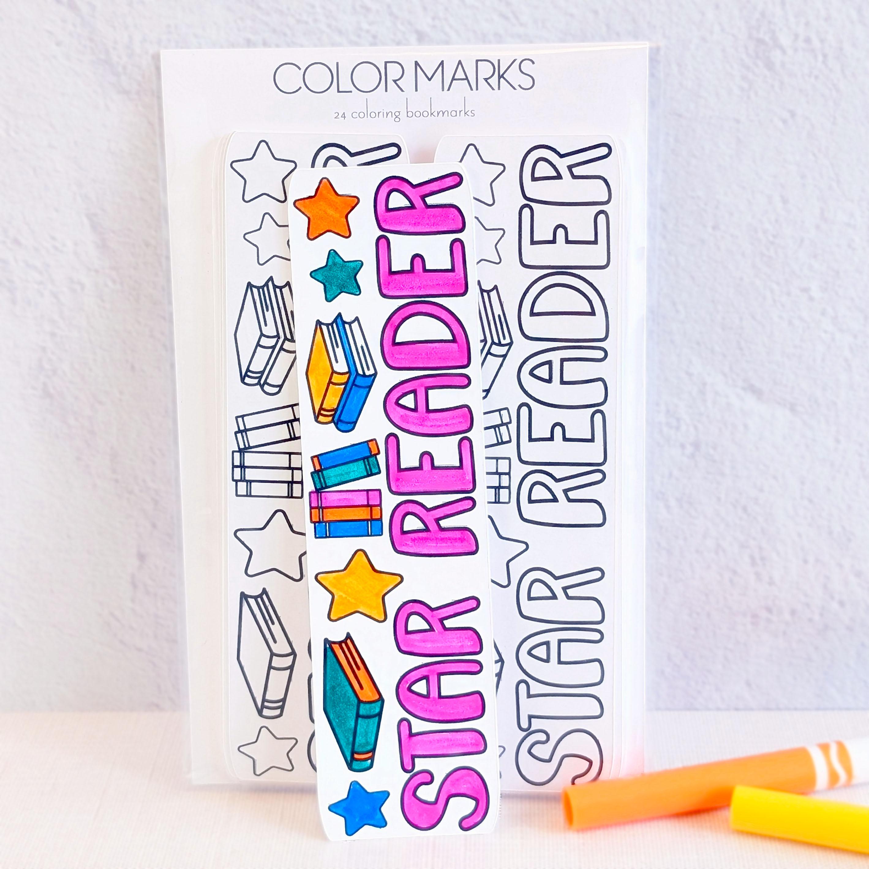 Classroom Reading Rewards | Coloring Bookmarks for Kids | Star Reader ...