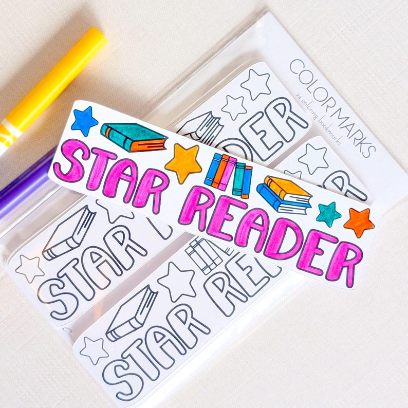 Classroom Reading Rewards | Coloring Bookmarks for Kids | Star Reader ...