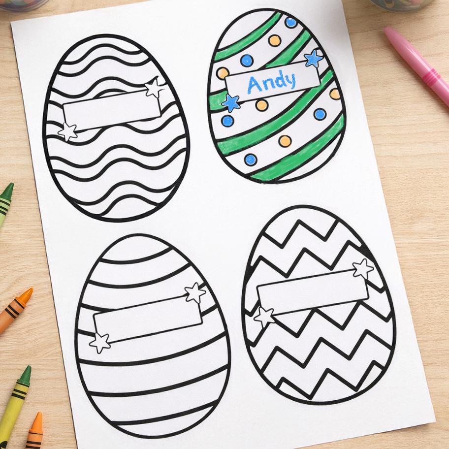 Easter Egg Coloring Printable, Kids Easter Activity, Spring Classroom ...