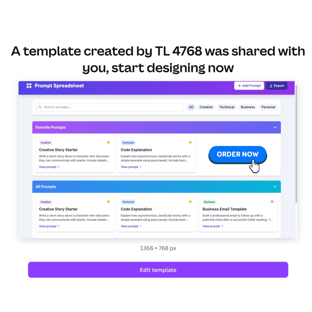 Customizable Interactive AI Prompt Management Spreadsheet for Creators ...