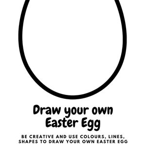 Easter Egg Printable for Kids, Draw Your Own Easter Egg Colouring Page - Etsy