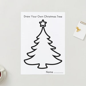 Printable Draw Your Own Christmas Tree for Kids , Printable Decorate ...