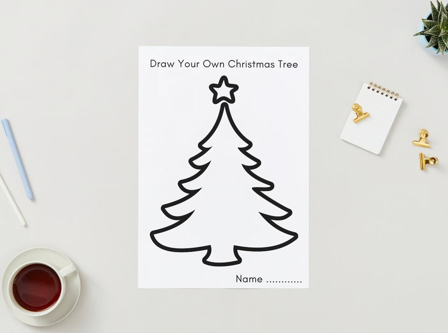 Printable Draw Your Own Christmas Tree for Kids , Printable Decorate ...