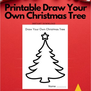 Printable Draw Your Own Christmas Tree for Kids , Printable Decorate ...