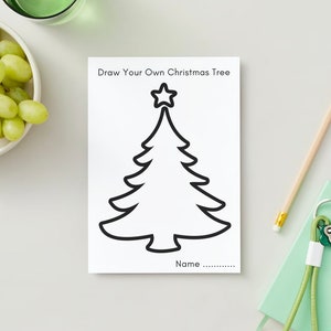 Printable Draw Your Own Christmas Tree for Kids , Printable Decorate ...