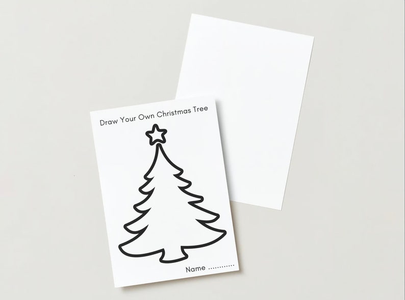 Printable Draw Your Own Christmas Tree for Kids , Printable Decorate ...