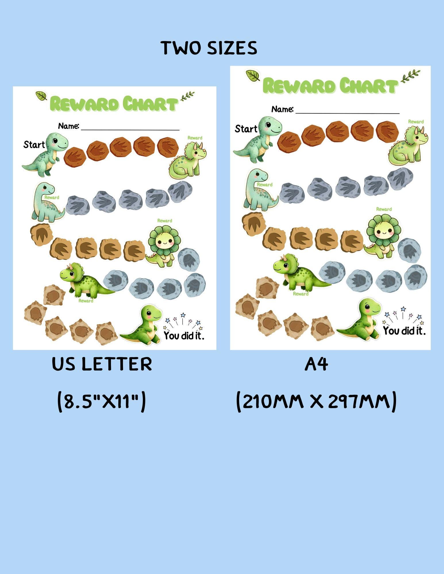 Dinosuar Reward Chart Make Learning & Growing Fun With Rewards Included ...