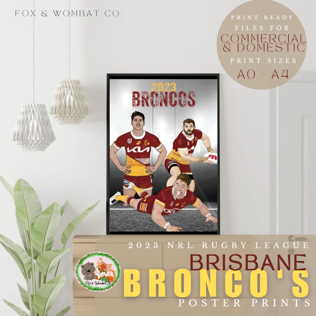 NRL Rugby League Poster Prints 2023 Brisbane Broncos - Etsy