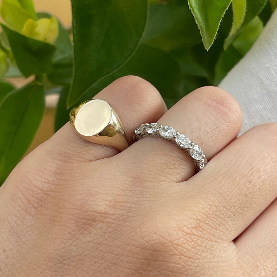 Solid Gold Signet Ring / Classic Signet Ring Solid Gold Design / Real ...