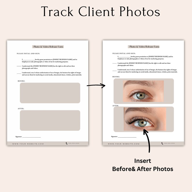 Eyelash Extension Client Consent Intake Forms + Lash Styling Form, Lash ...