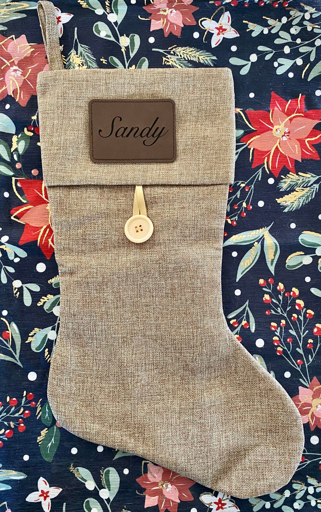 Iron-on Leather Patches for Christmas Stockings Custom Personalized ...