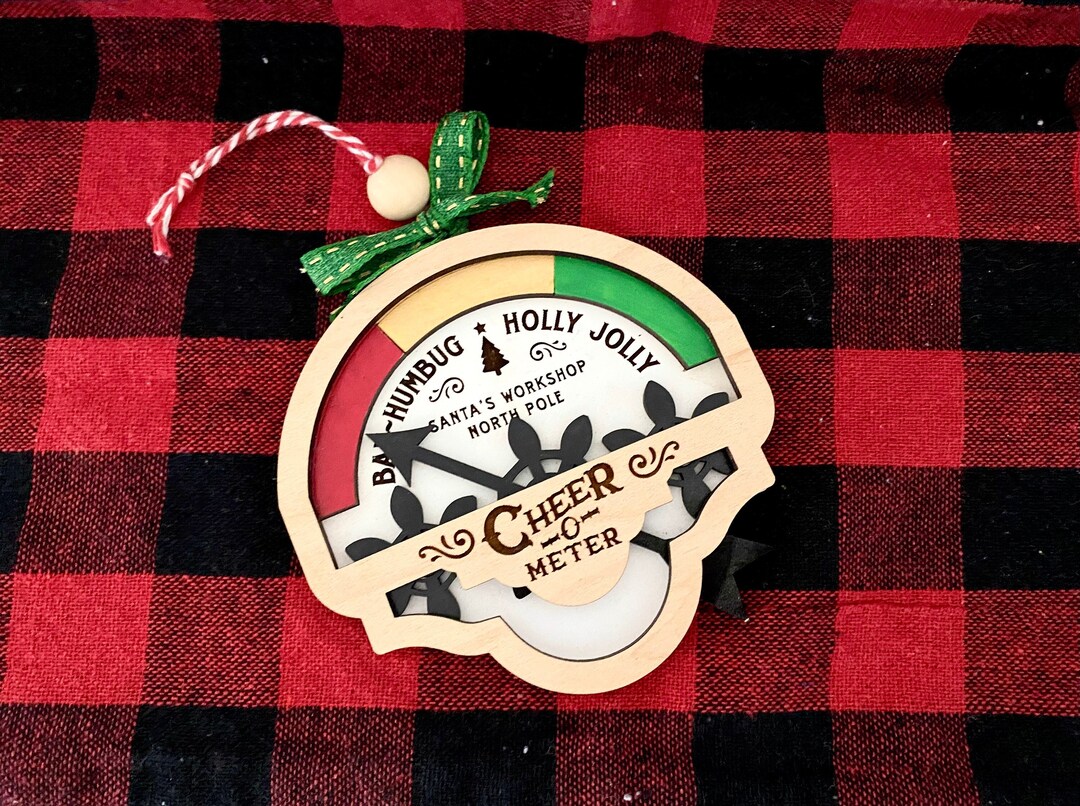 Interactive Cheer-o-meter Christmas Ornament Holly Jolly Bah-humbug ...